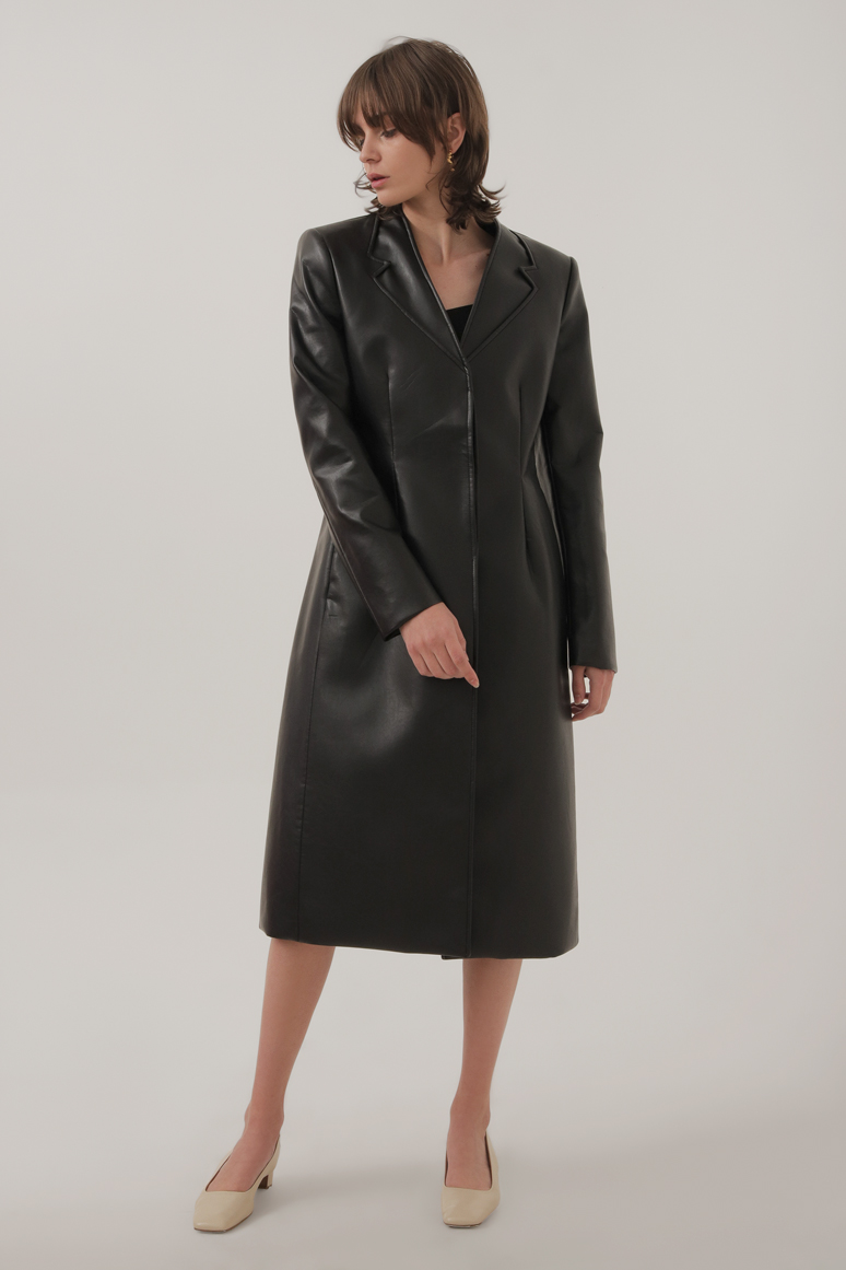 MORE is LOVE | Coperni - Leather Tailored Coat - Coats